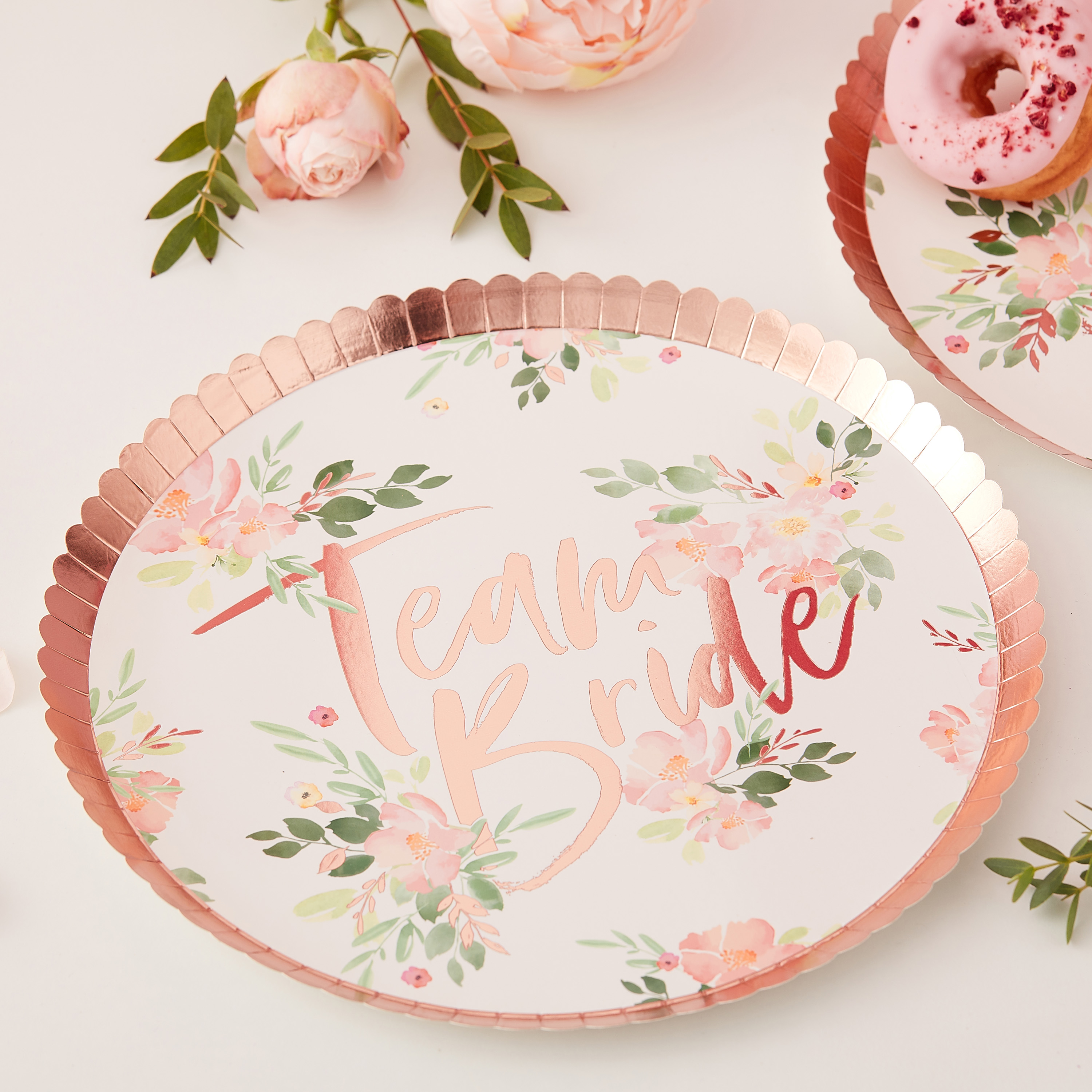 Floral 'Team Bride' Hen Party Paper Plates | Ginger Ray | Ginger Ray