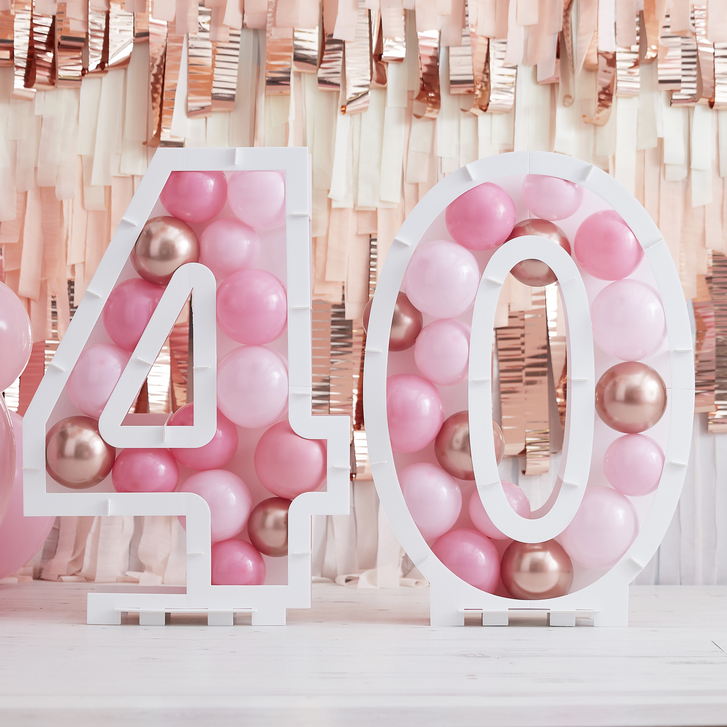 Pink Balloon Mosaic Number Stand 40 | Ginger Ray