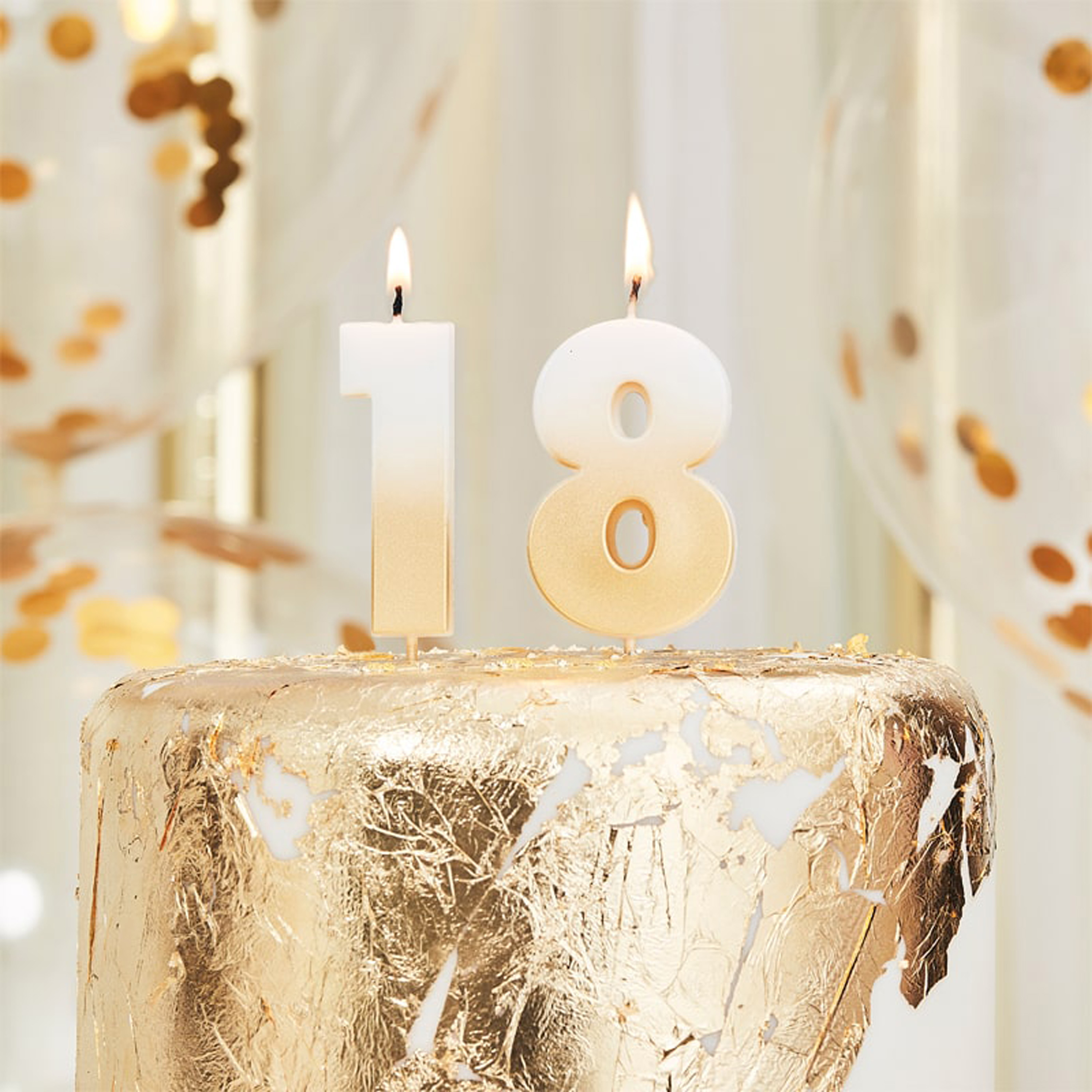 18th Gold Ombre Birthday Cake Candle | Ginger Ray