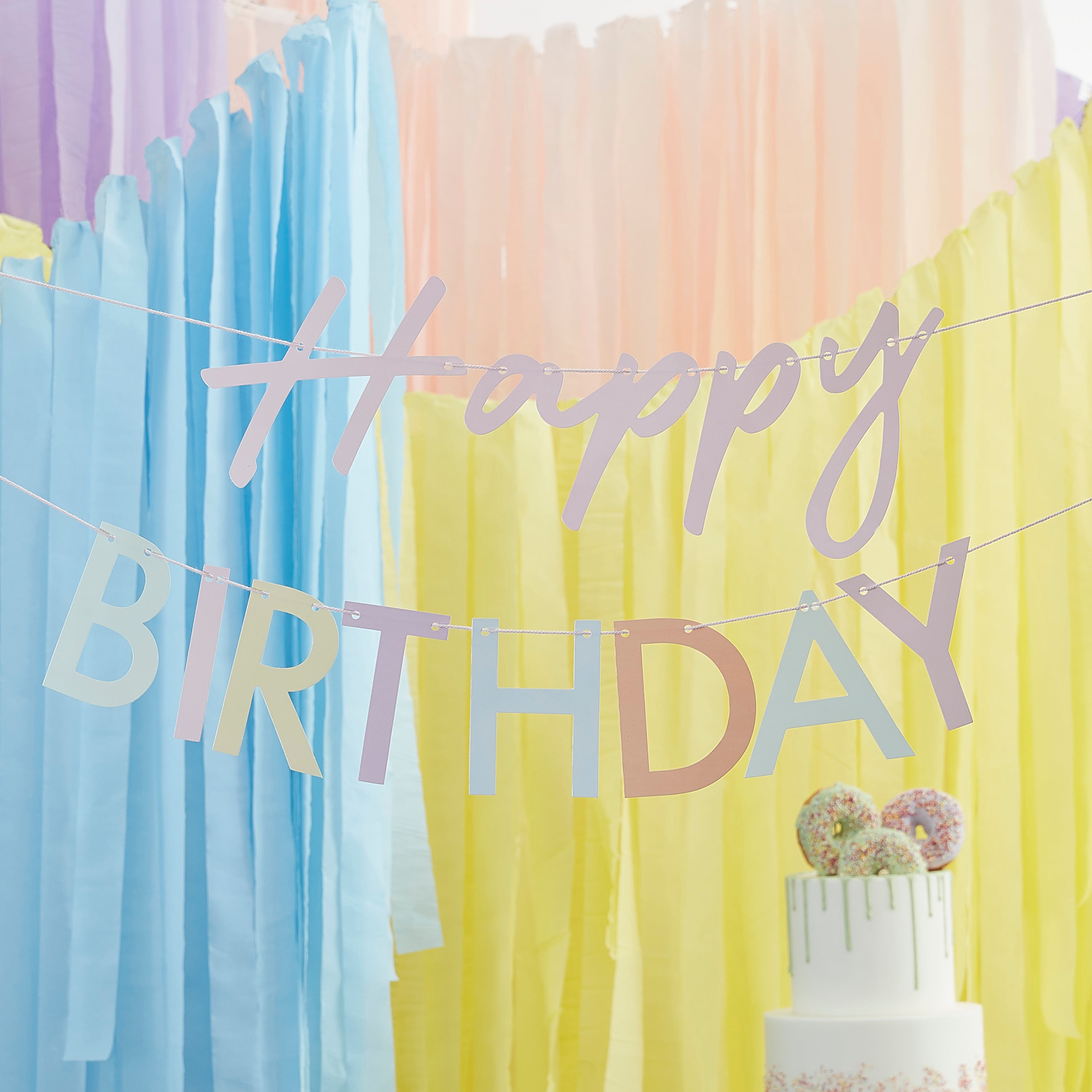 Pastel Eco Friendly Happy Birthday Banner Bunting | Ginger Ray