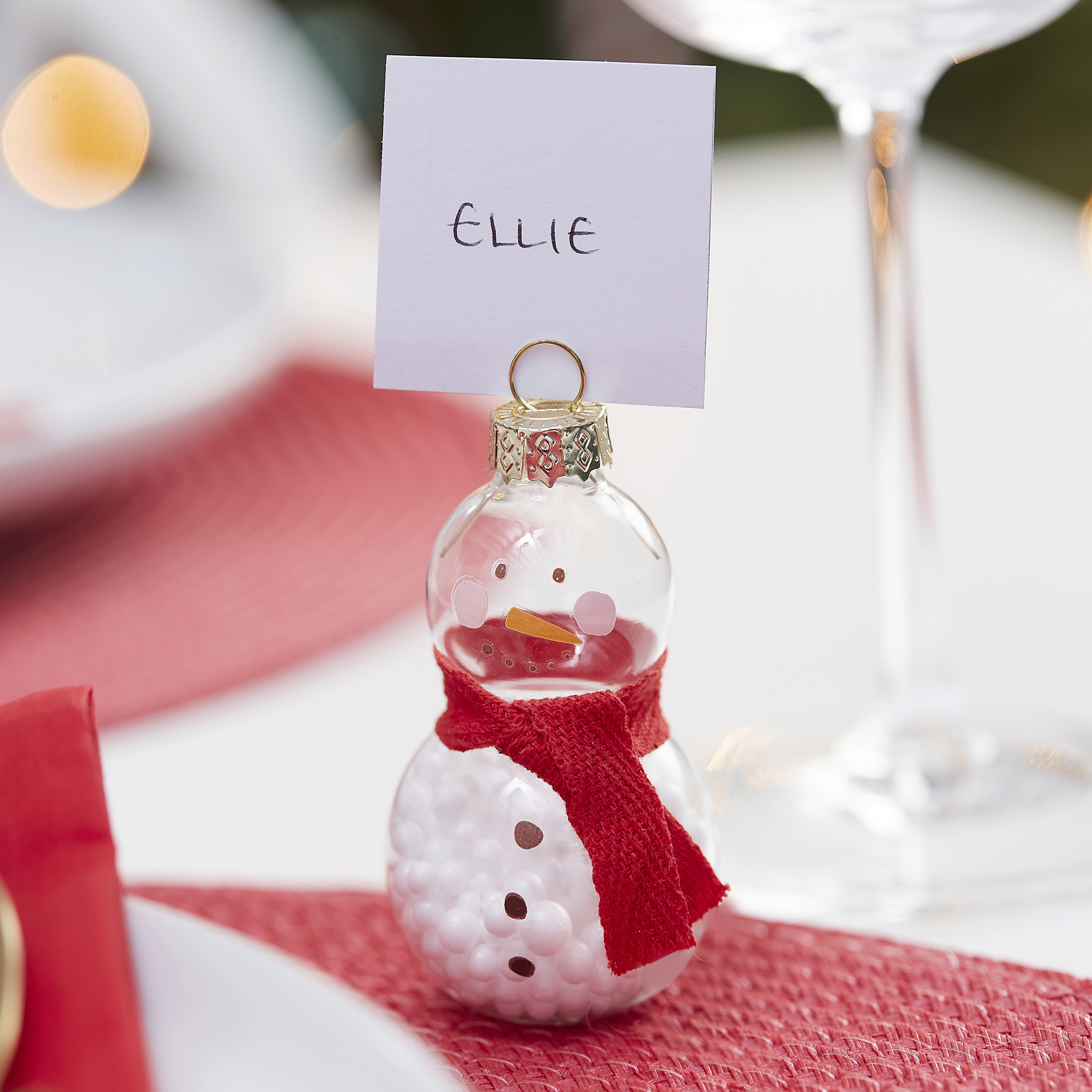 Glass Snowman Christmas Place Card Holders | Ginger Ray