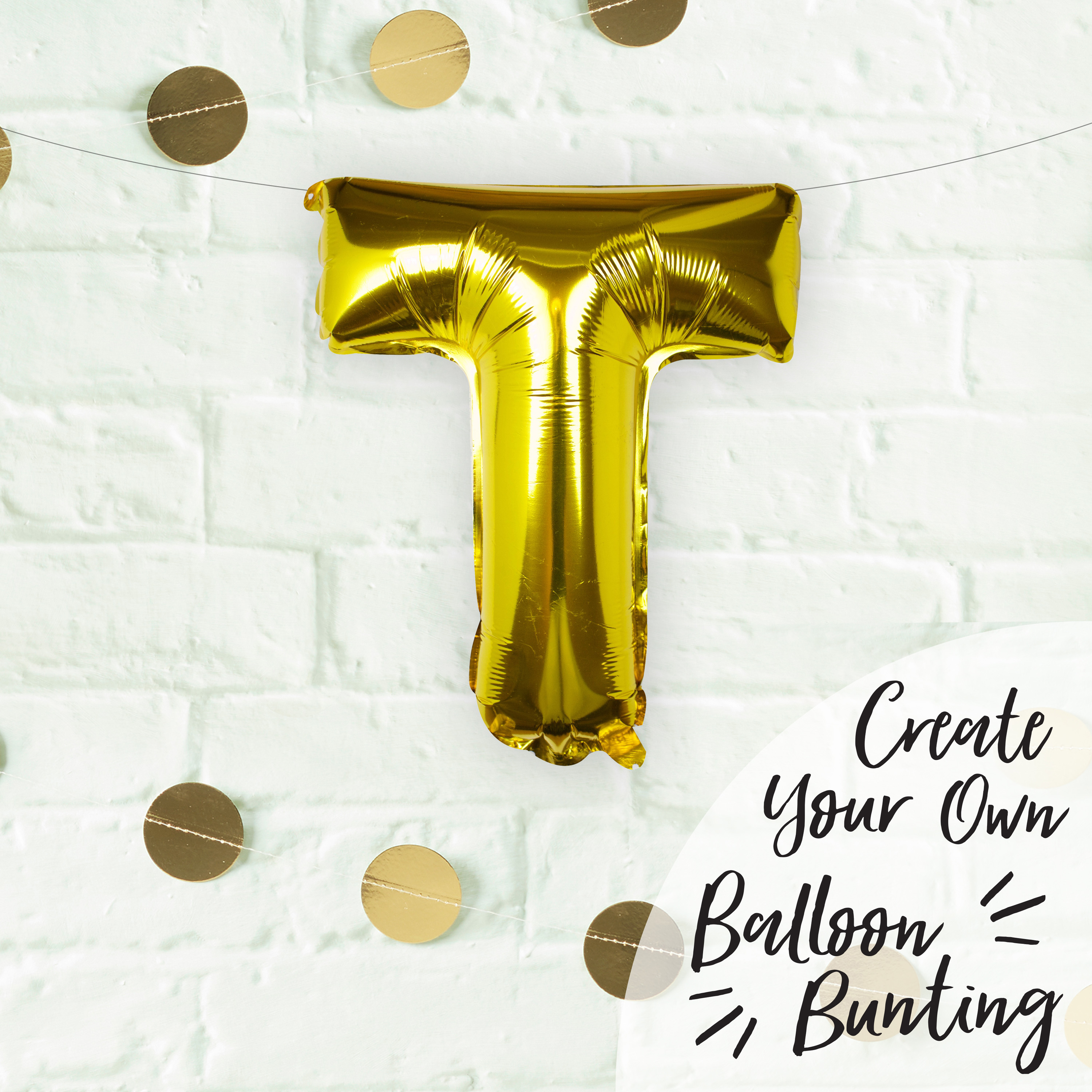Gold Foil Letter T Balloon | Ginger Ray
