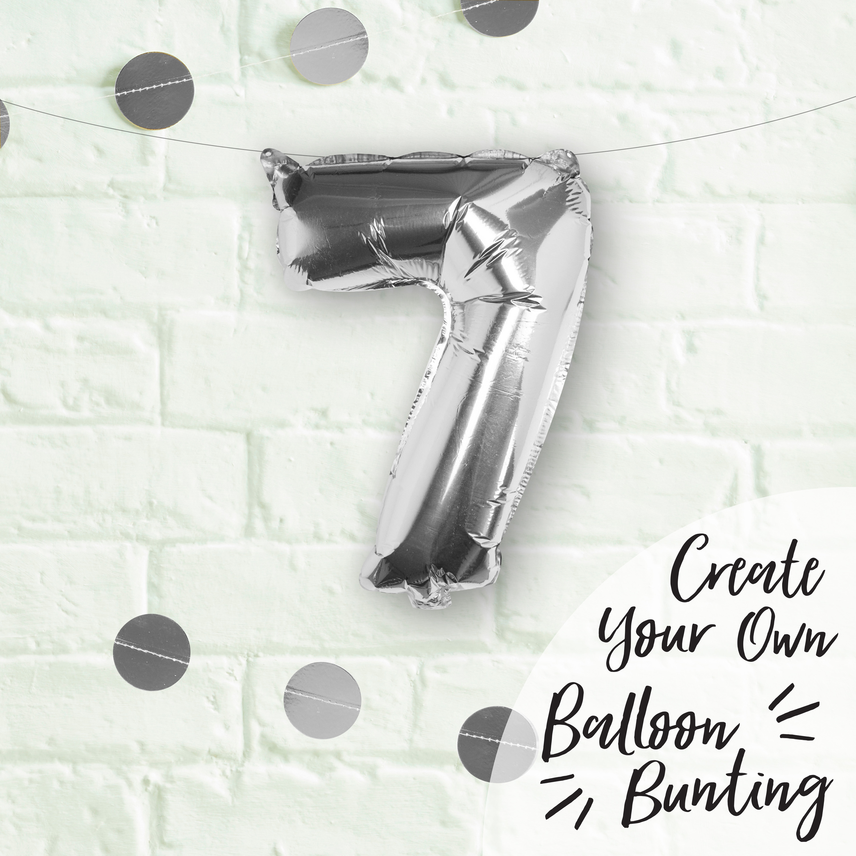 Silver Foil Number 7 Balloon | Ginger Ray