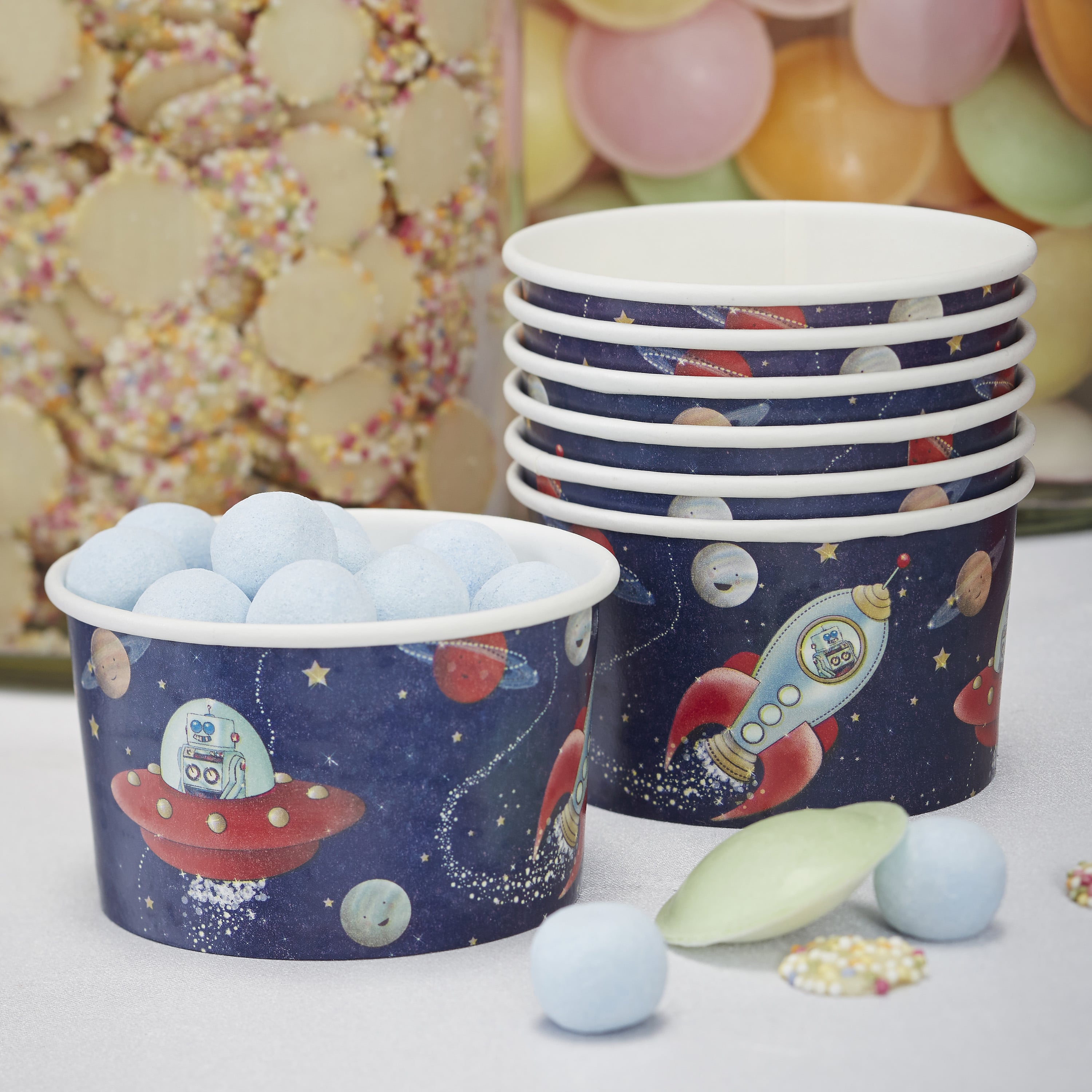Space and Rocket Treat / Ice Cream Tubs - Space Adventure Party ...