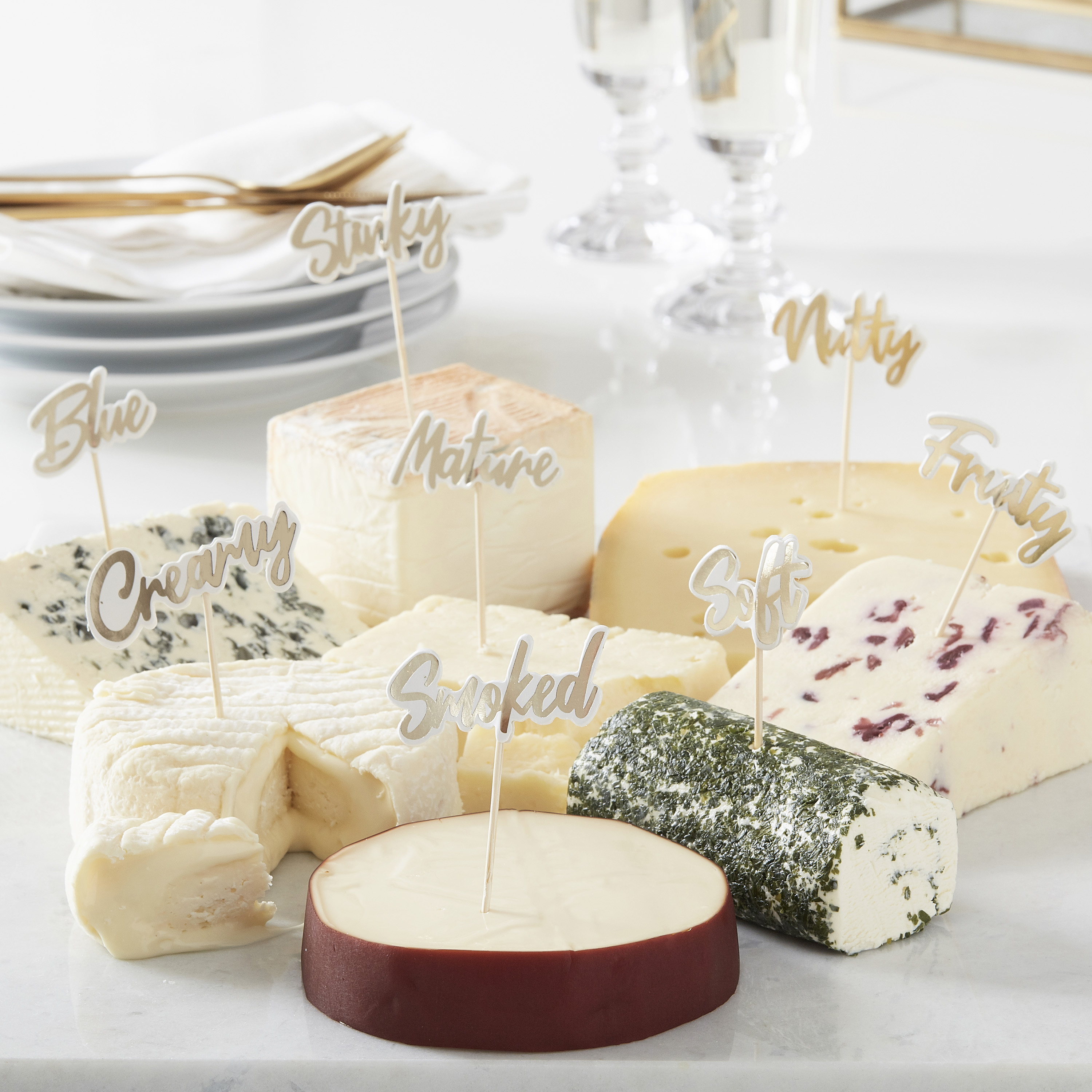 Gold Cheese Board Party Food Picks | Ginger Ray