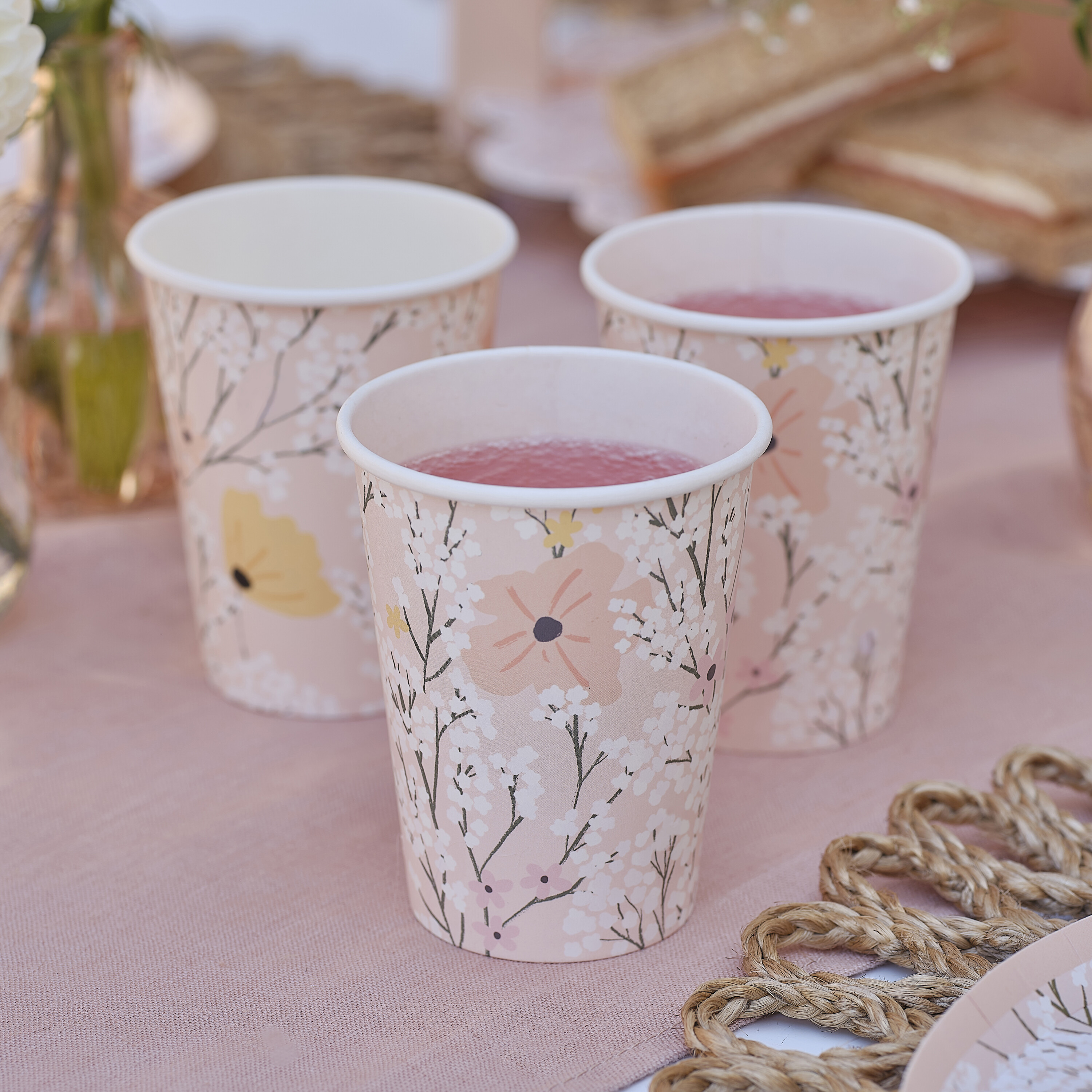 Pink Floral Party Cups | Ginger Ray