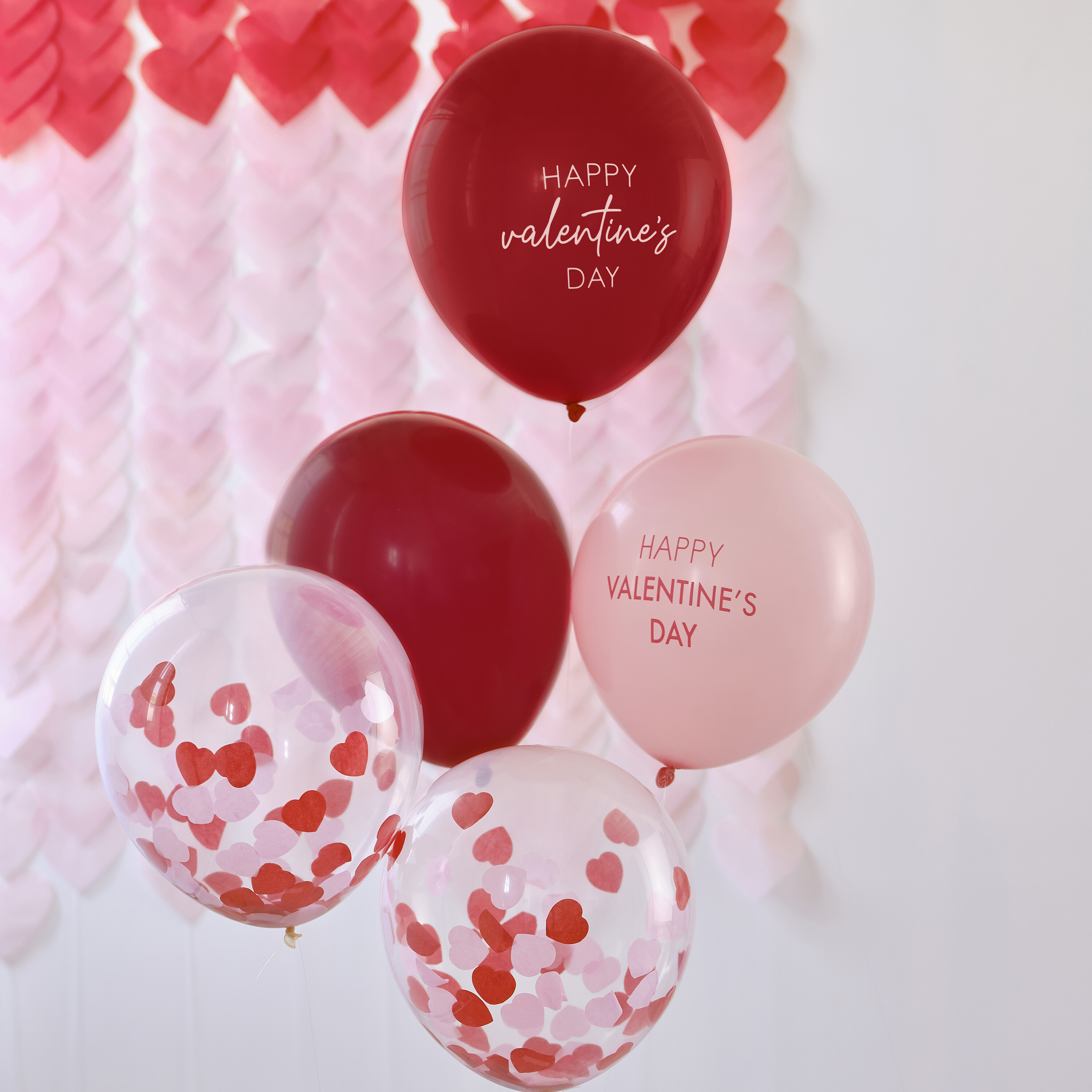 Pink, Red and Confetti Valentines Balloons Bundle | Ginger Ray