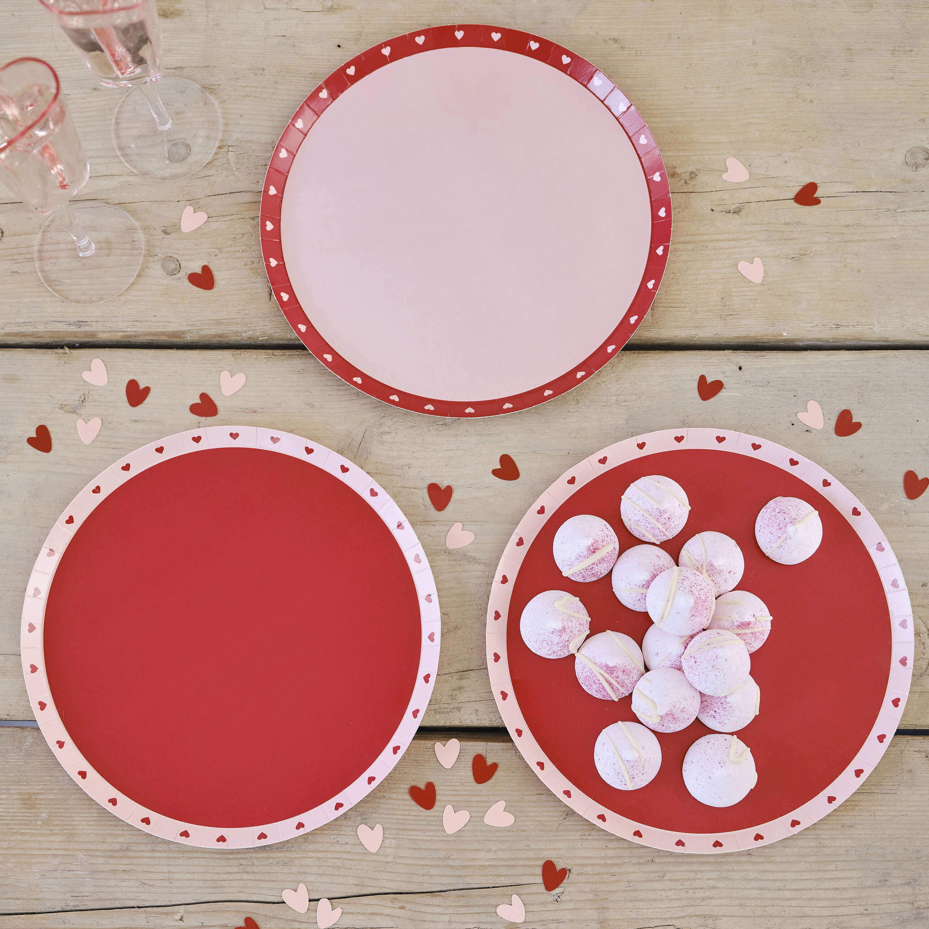 Red and Pink Valentines Heart Plates Eco Friendly Party Decorations ...