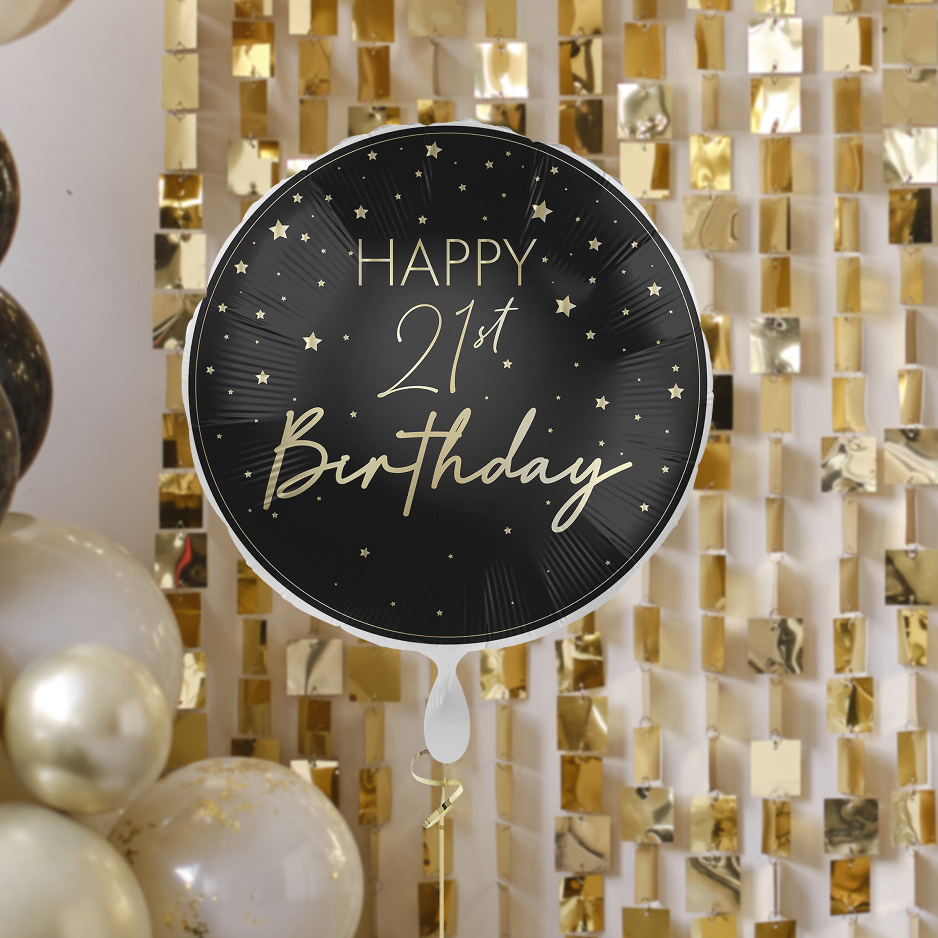 Black & Gold 21st Birthday Balloon | Ginger Ray