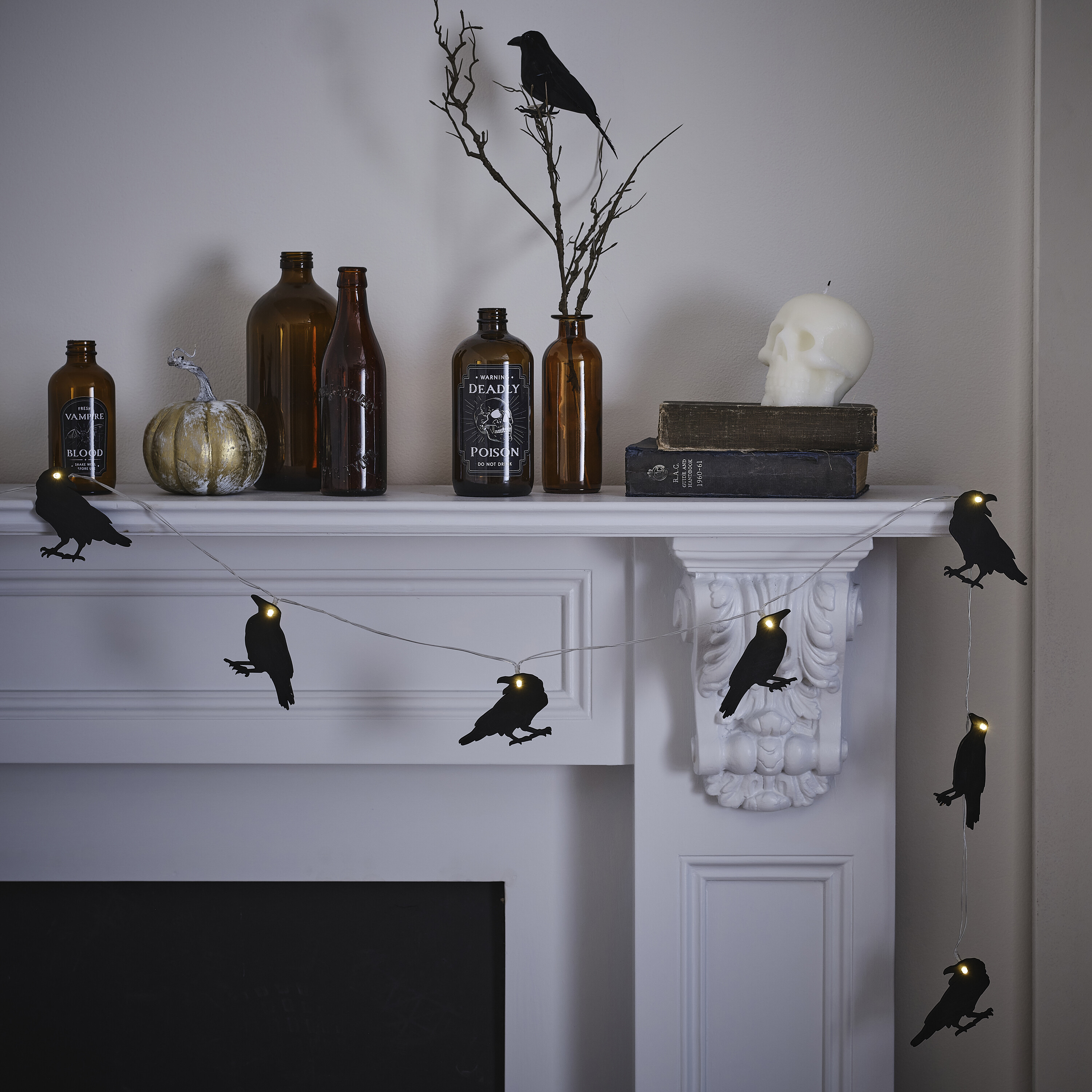 Crow Halloween Bunting with Lights | Ginger Ray