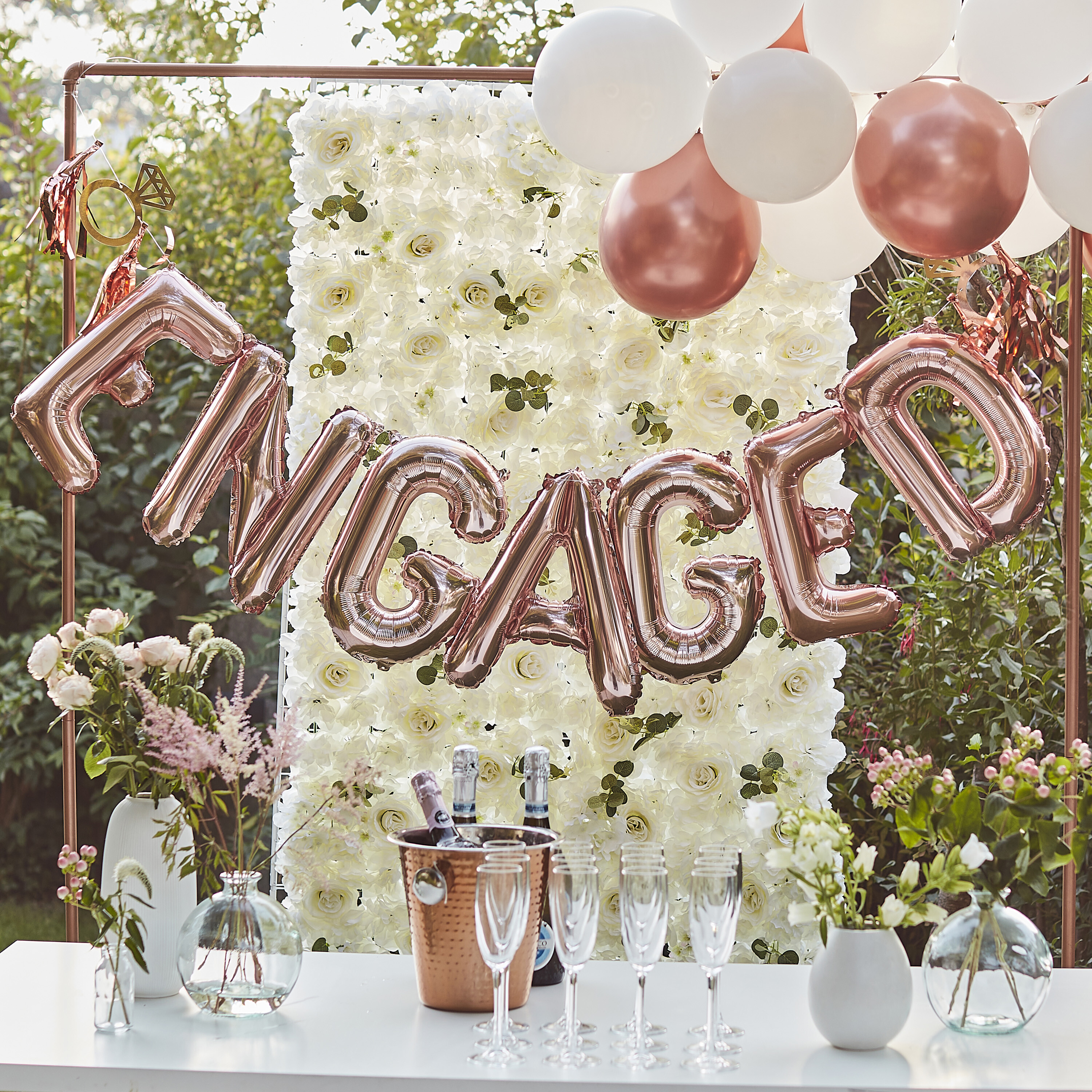 Rose Gold Engaged Balloon Bunting | Ginger Ray