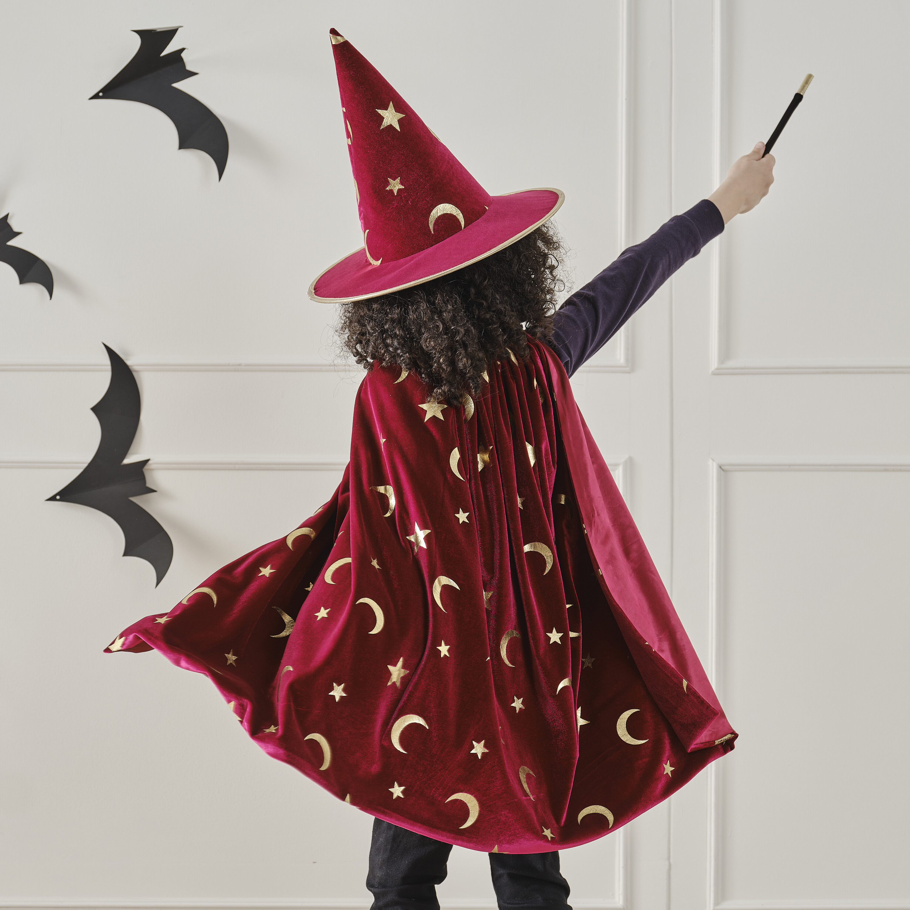 Burgundy Velvet Magician Costume Cape | Ginger Ray