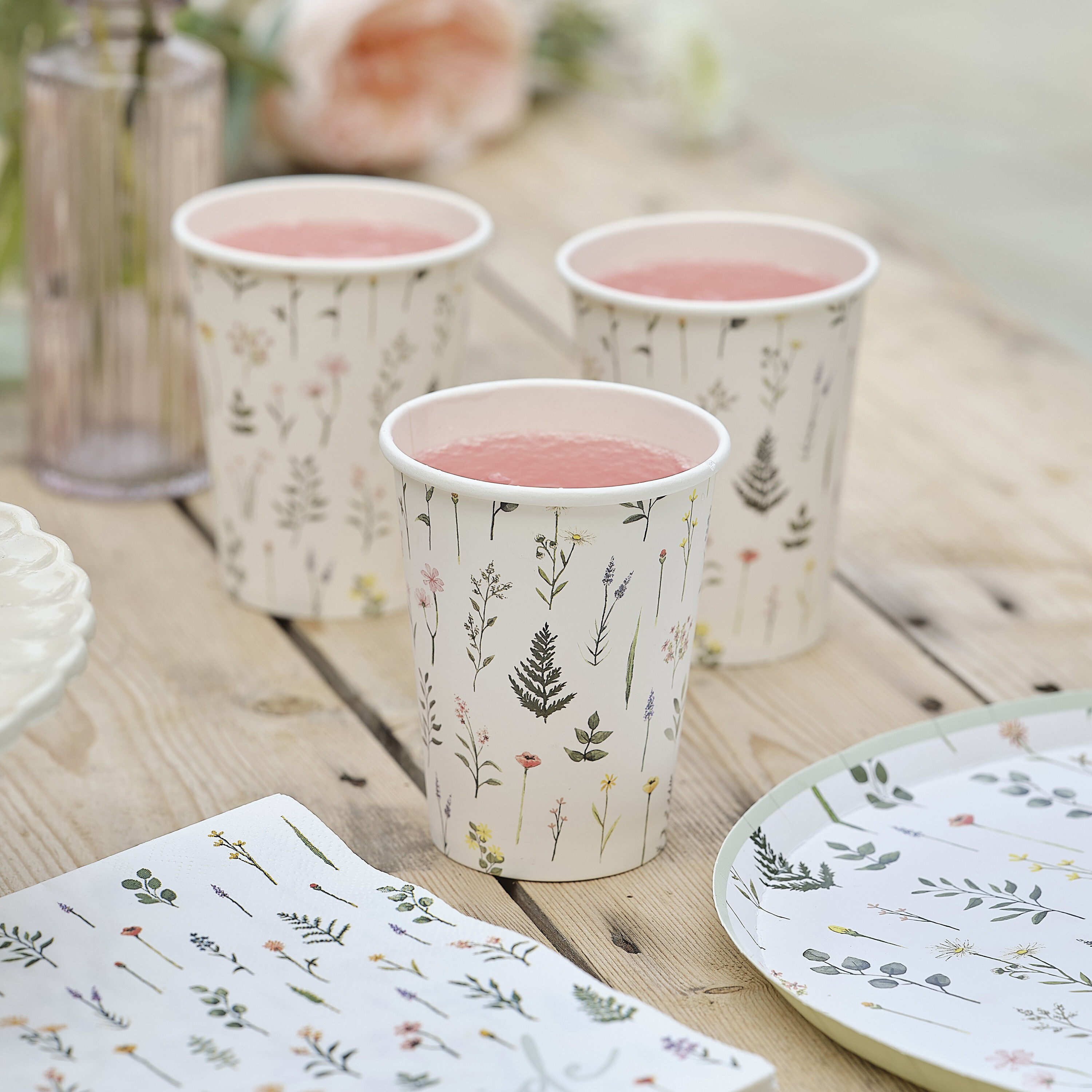 Floral Paper Cups Eco Friendly Hen Party | Ginger Ray