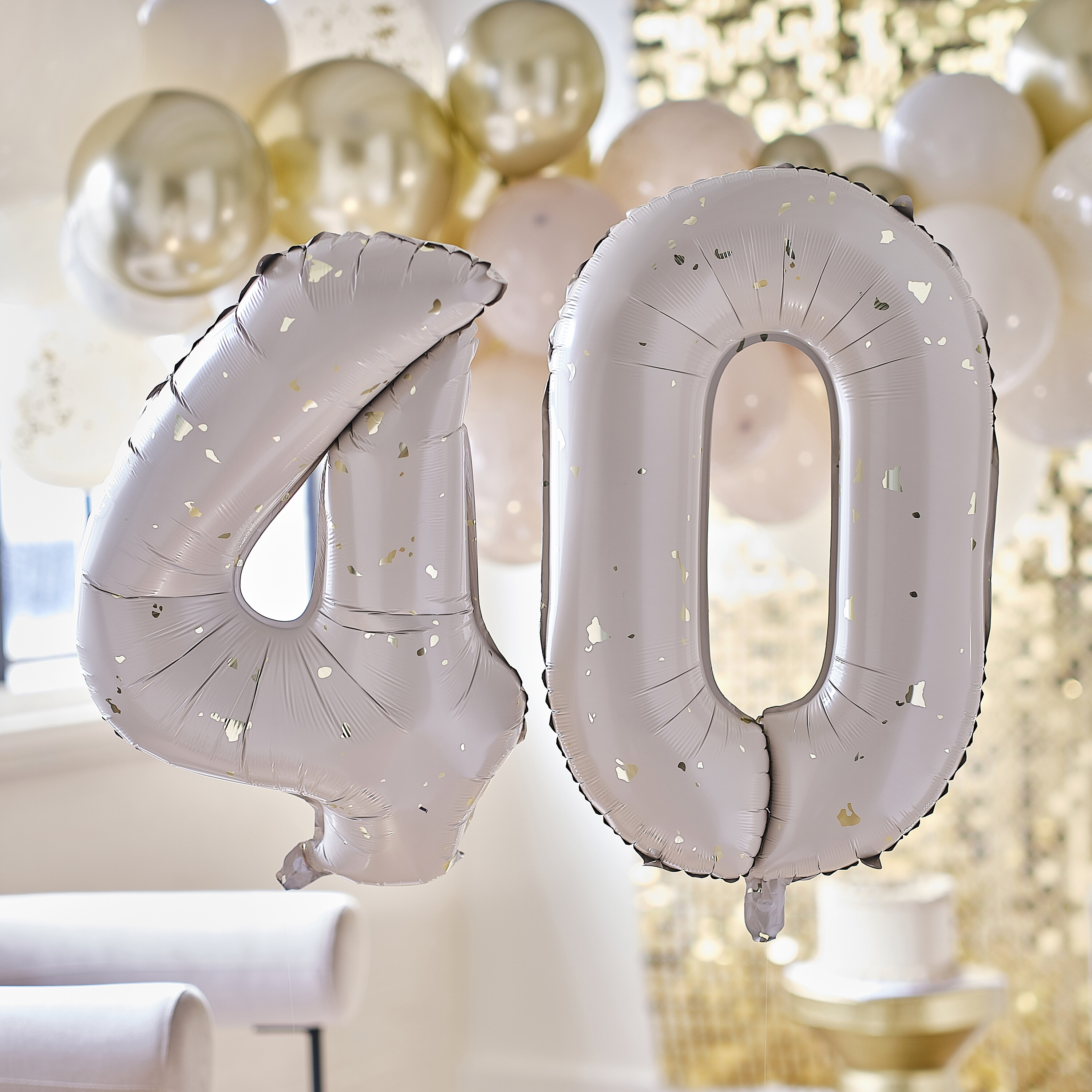 Gold Speckle 40th Birthday Balloons | Ginger Ray