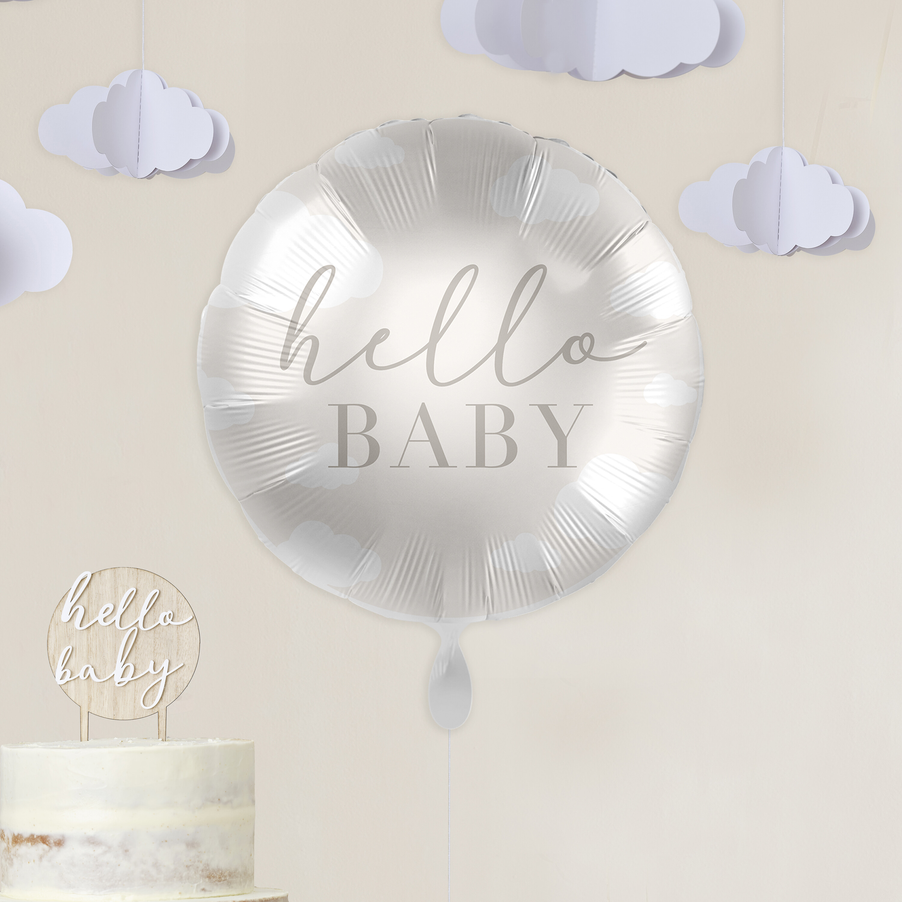 Hello Baby Clouds Baby Shower Balloon | Ginger Ray
