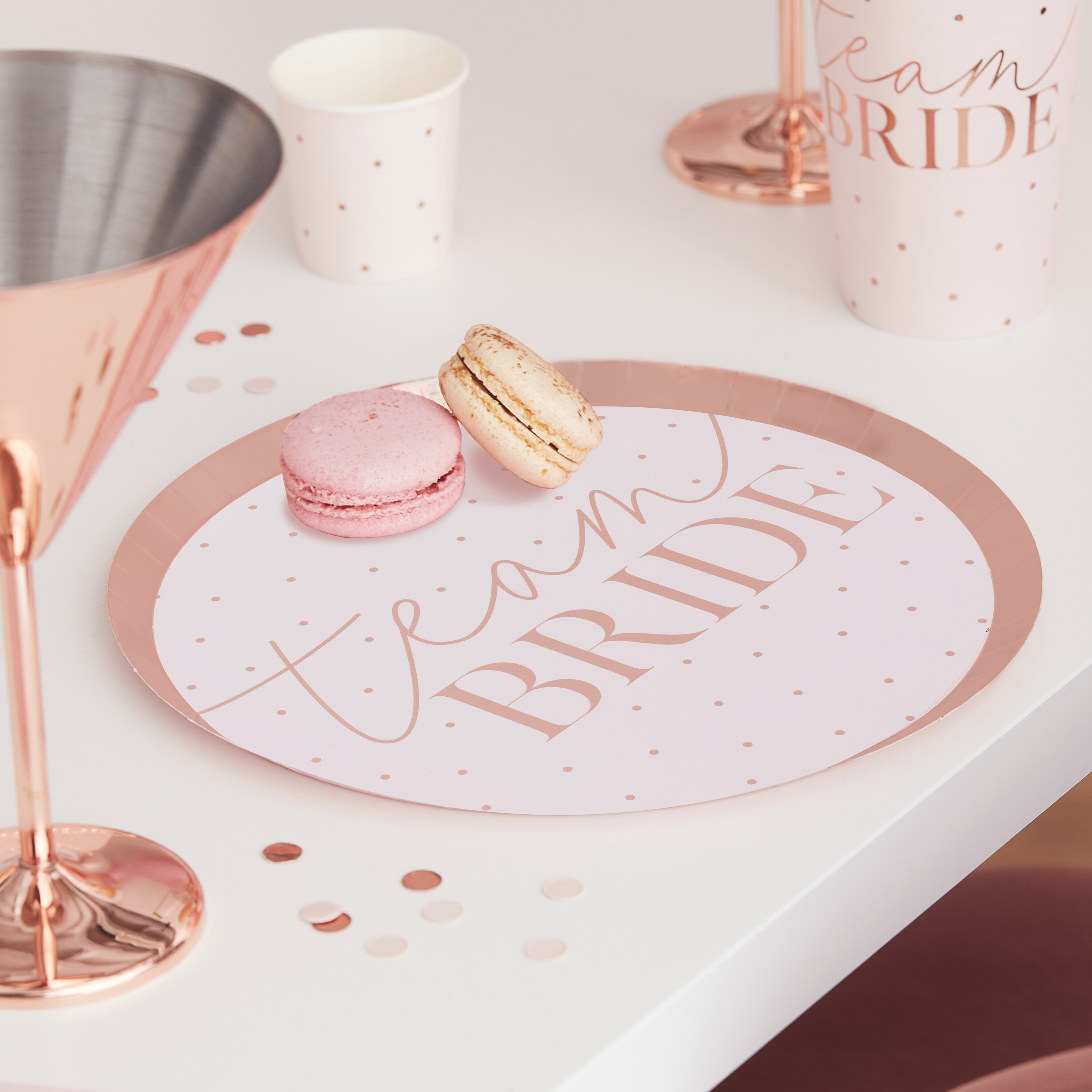 Rose Gold Team Bride Bachelorette Party Plates | Ginger Ray