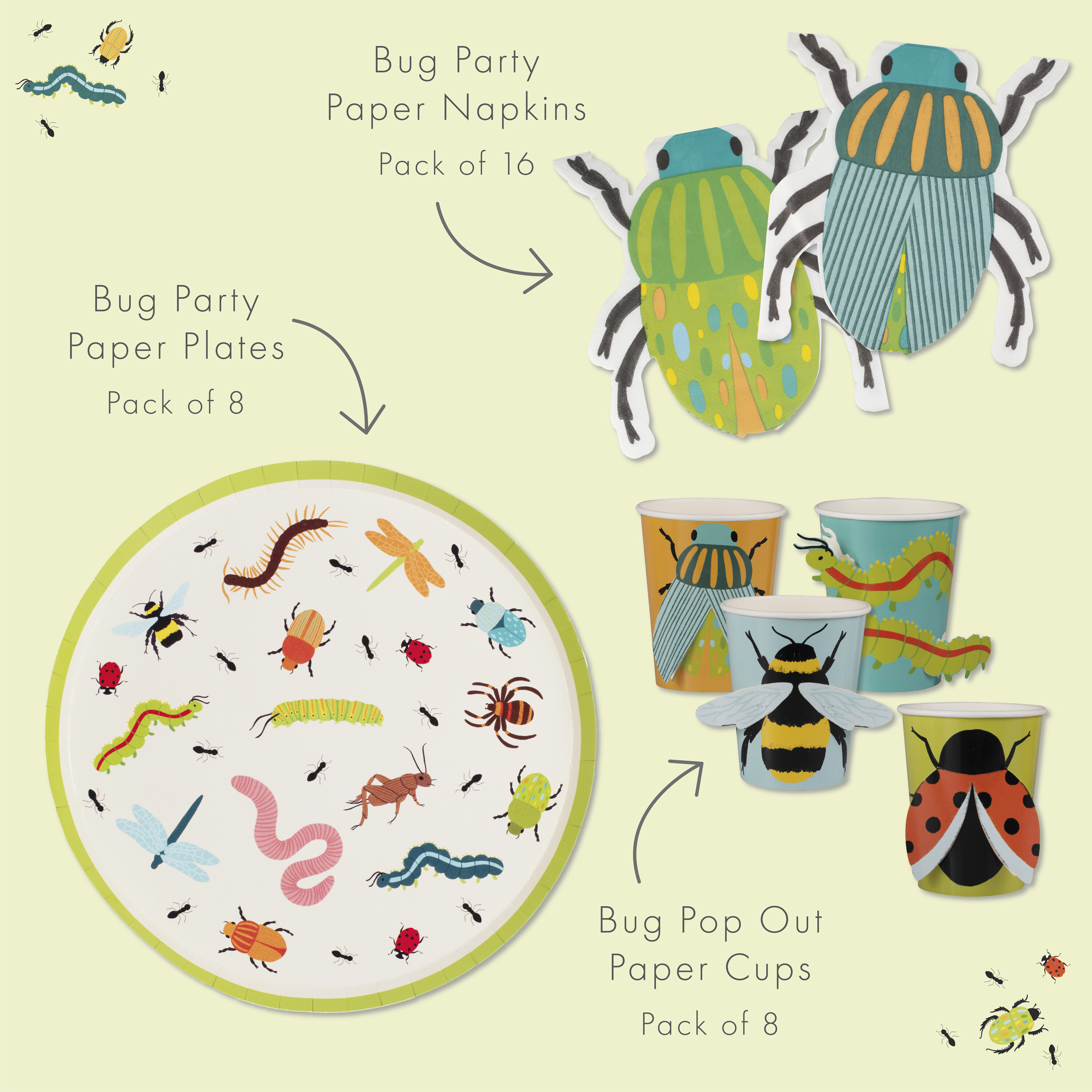 Bug Party Tableware Kit Birthday Tableware | Ginger Ray