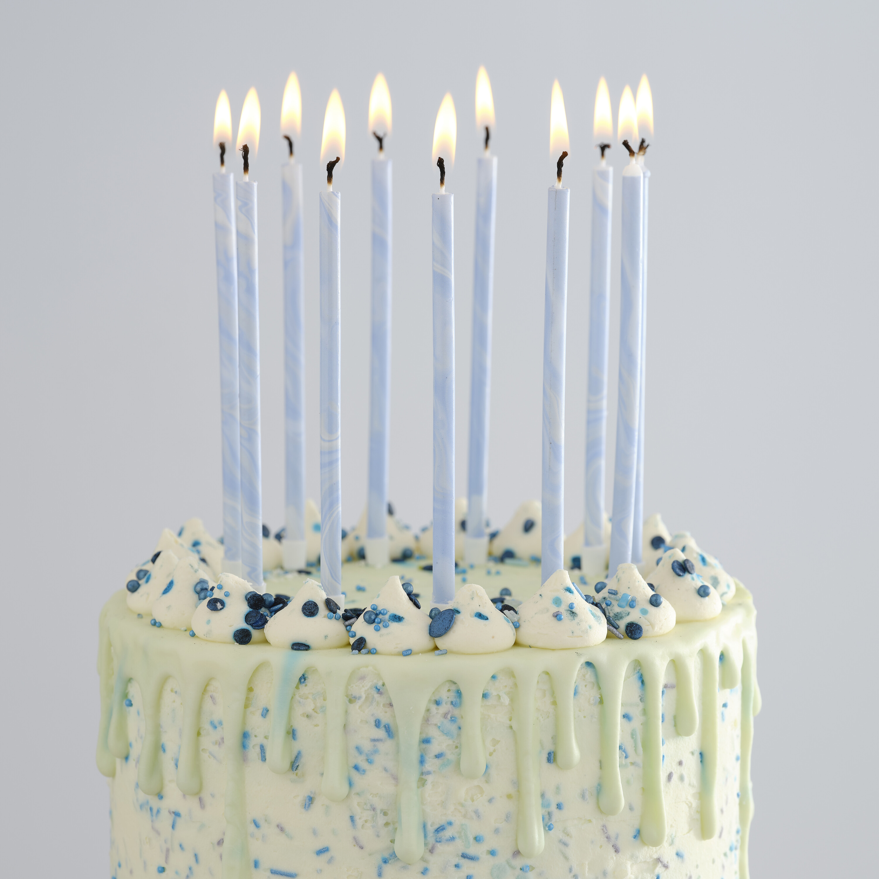 Blue Tall Marble Birthday Cake Candles | Ginger Ray
