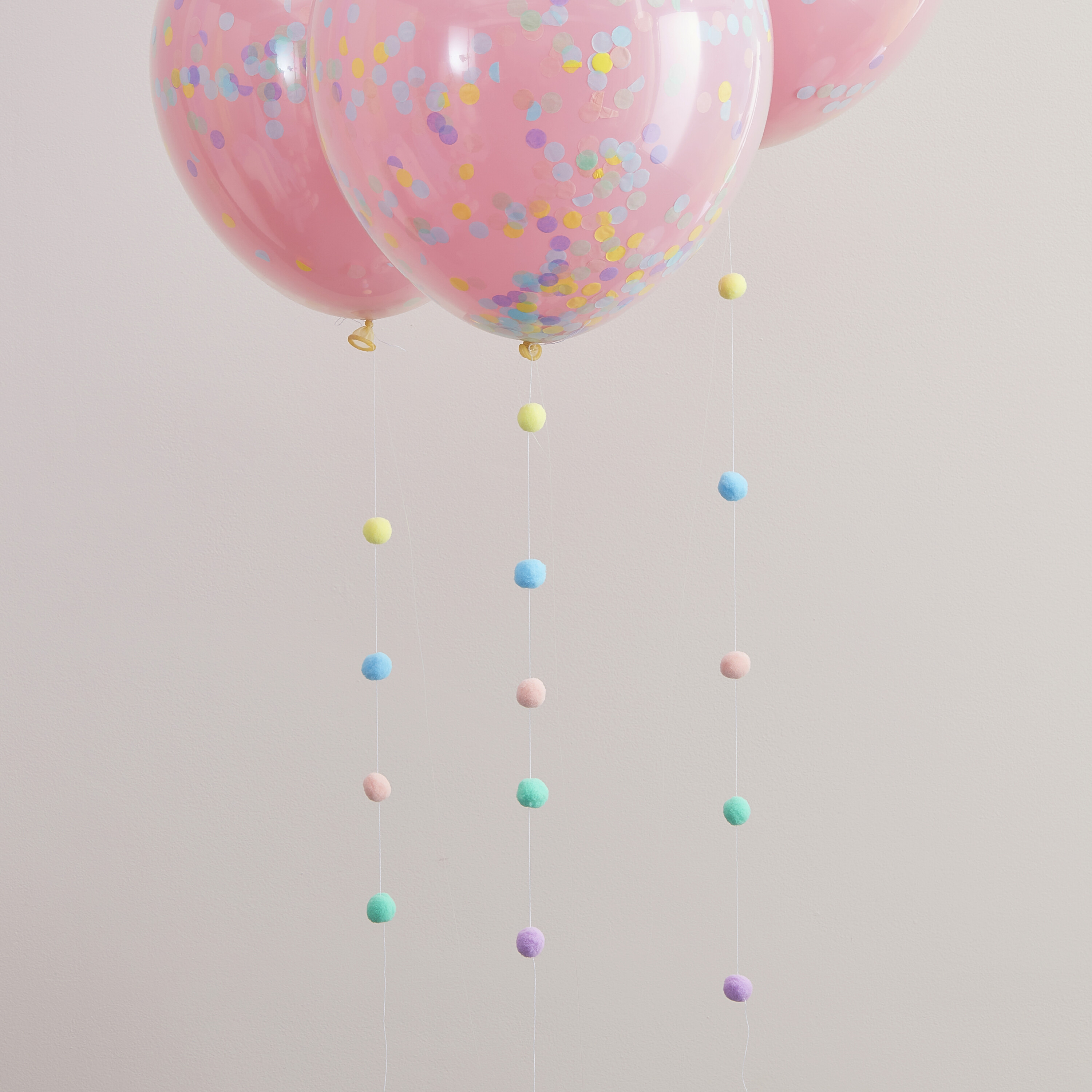 Pastel Pom Pom Balloon Tails | Ginger Ray