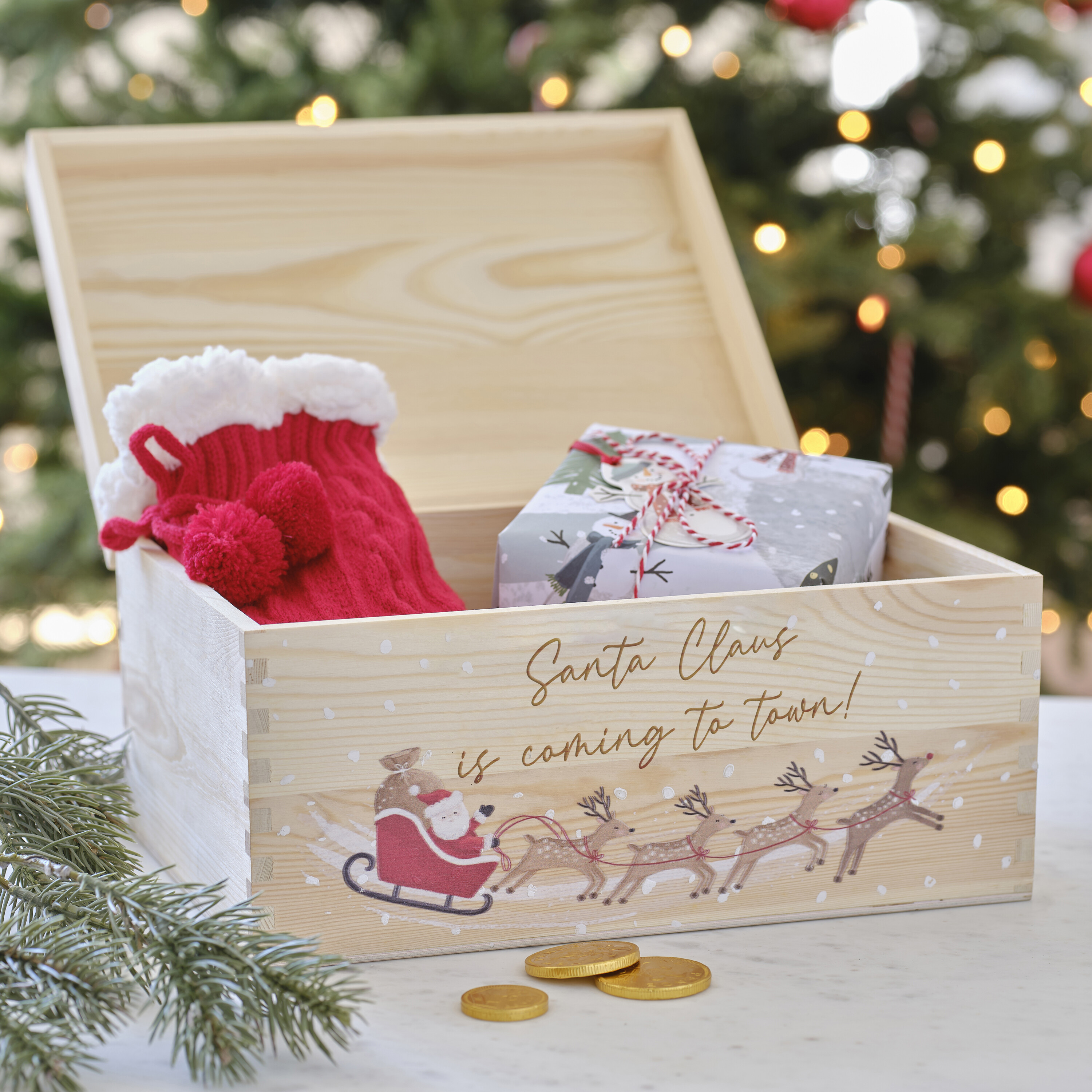Customisable Wooden Christmas Box - Xmas Eve Box | Ginger Ray