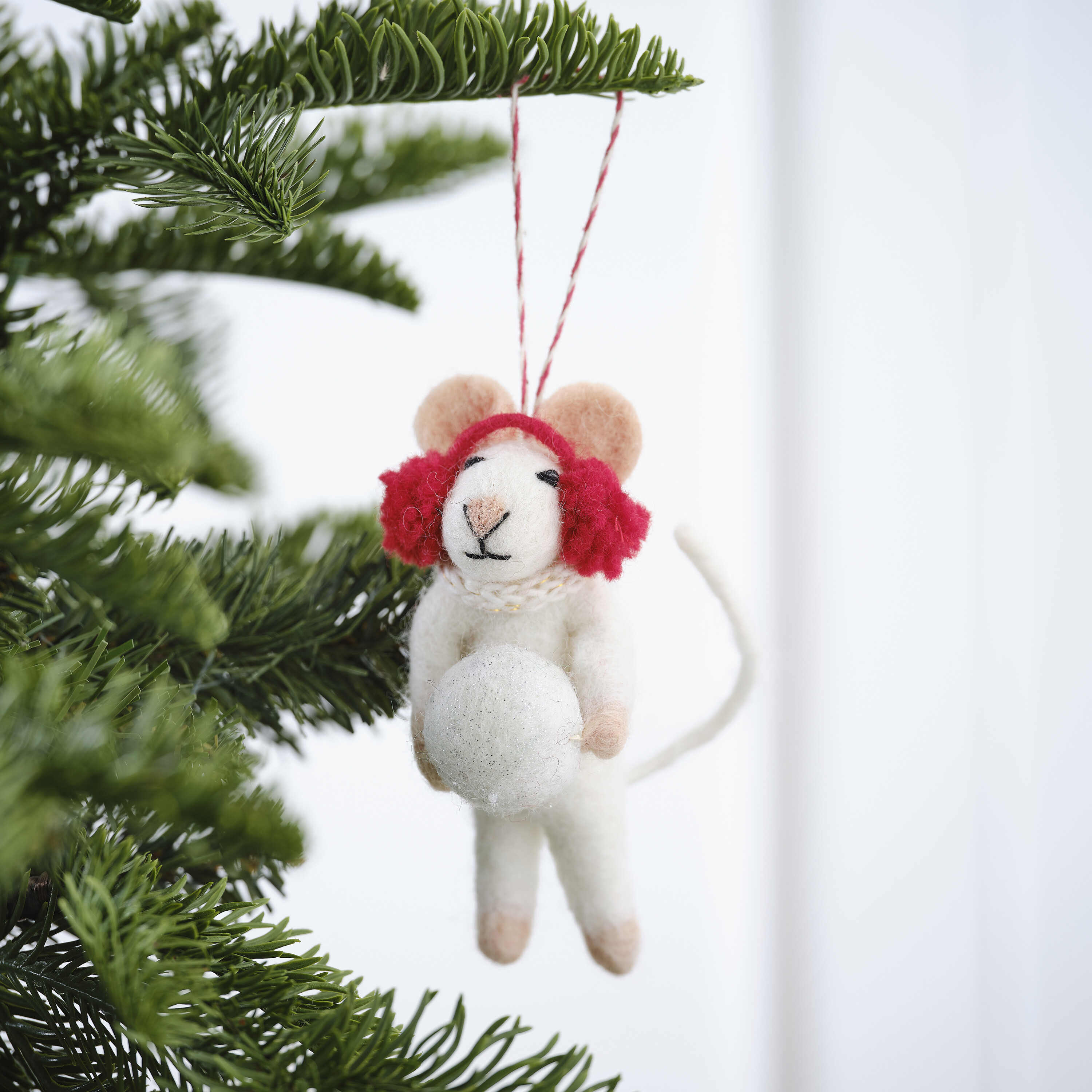 Felt Snowball Mouse Christmas Tree Decoration | Ginger Ray