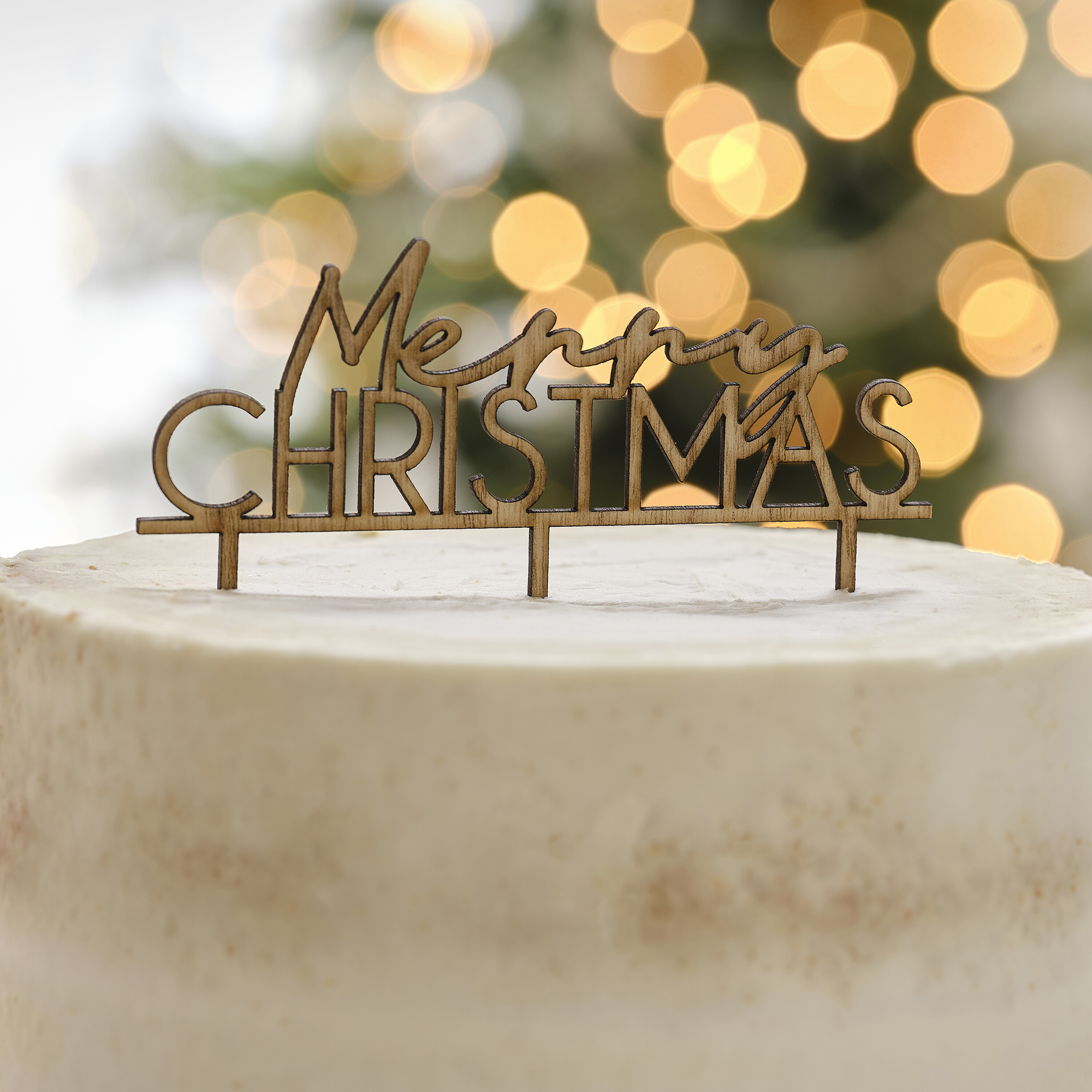 Wooden Merry Christmas Cake Topper | Ginger Ray