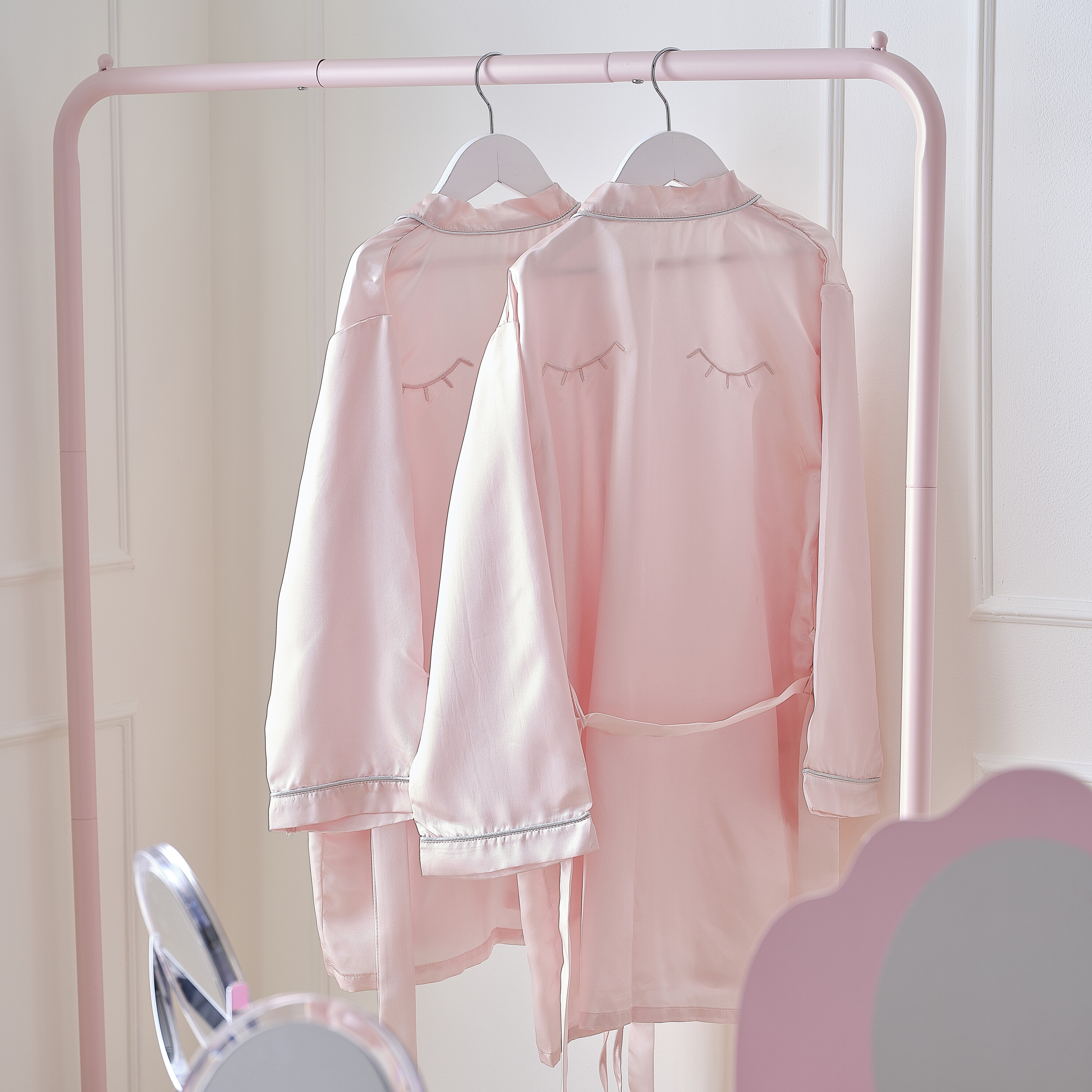 Pink Satin Embroidered Dressing Gown | Ginger Ray