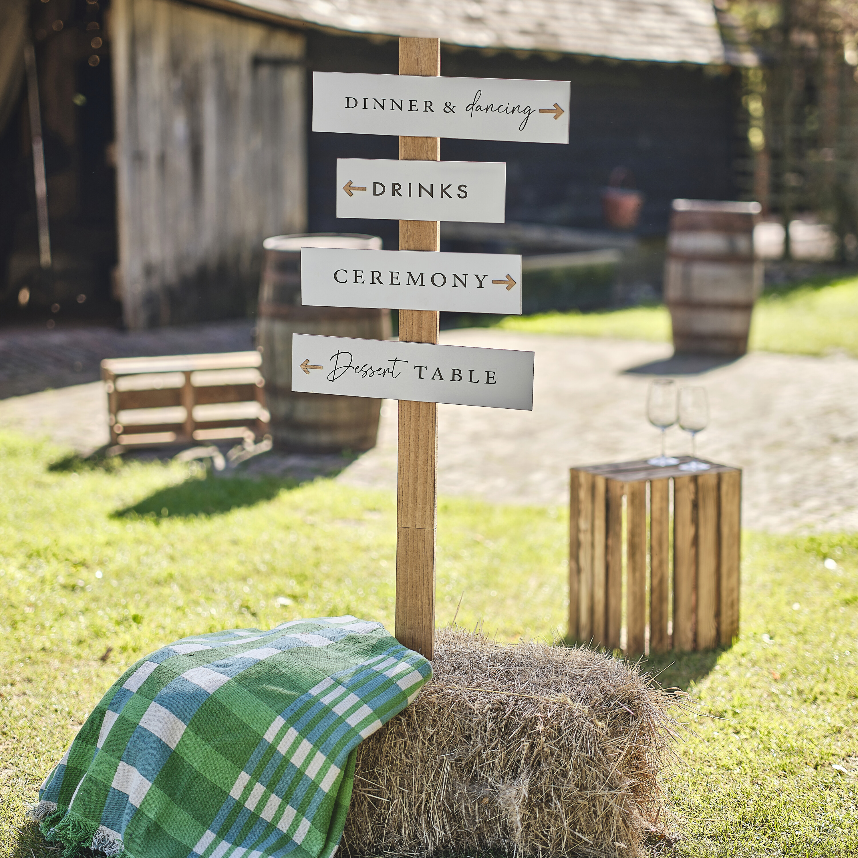 Customisable Wooden Wedding Signpost & Signs | Ginger Ray