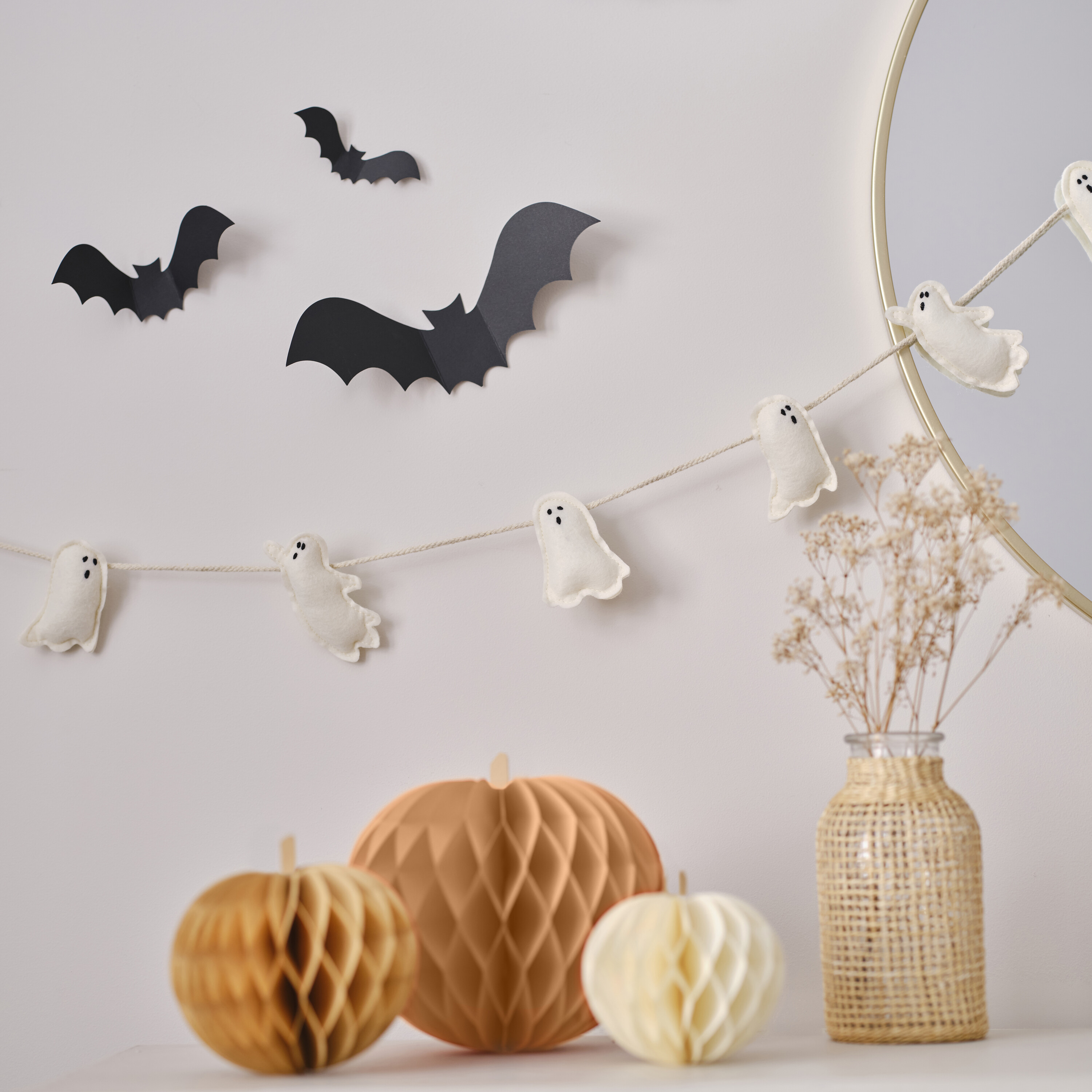 Halloween Backdrop Large Spooky Orange Honeycomb Halloween Spider Party ...