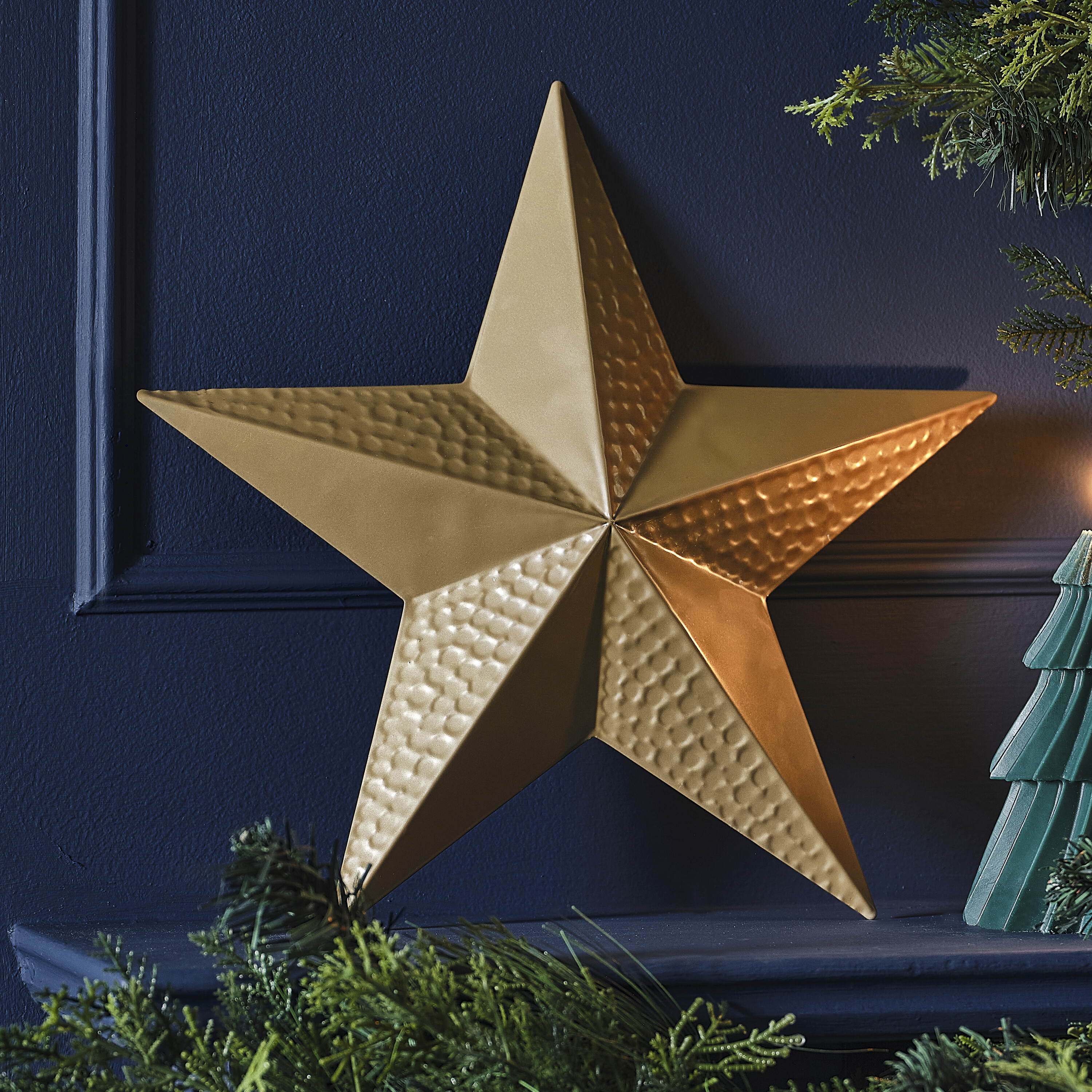 Hammered Metal Star Gold Christmas Decoration | Ginger Ray