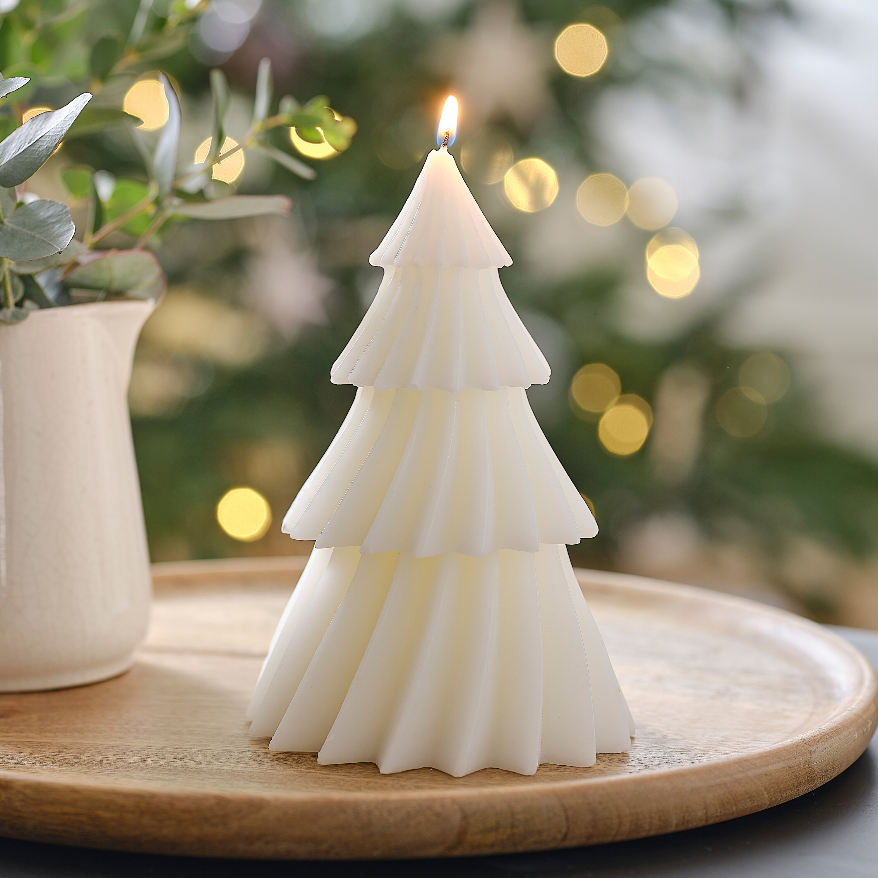 White Tree Shaped Christmas Candle | Ginger Ray
