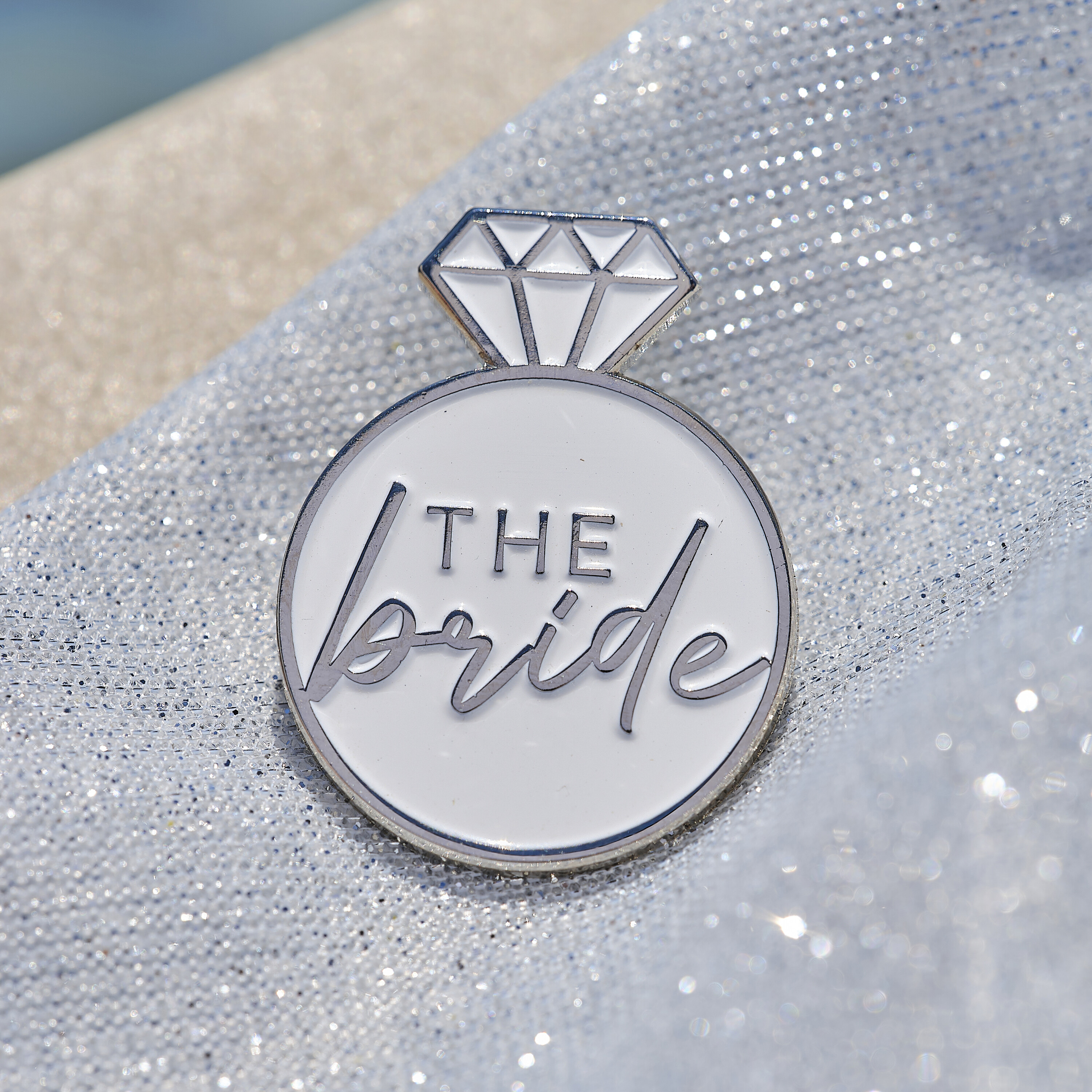 Silver Enamel Bride Bachelorette Party Badge Bachelorette Party Dress ...