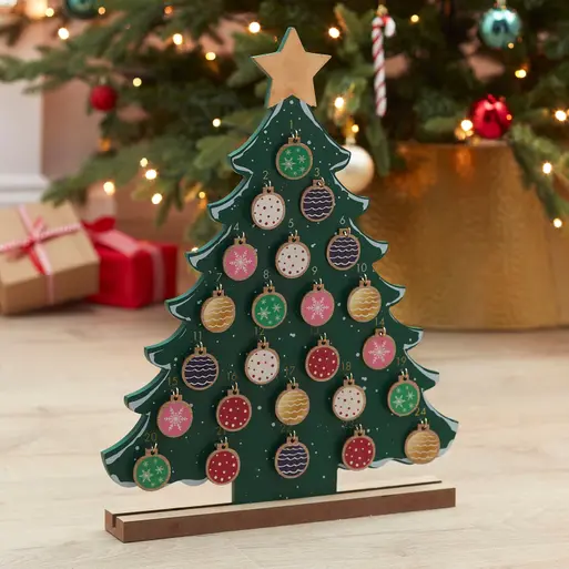 wooden advent calendar christmas tree