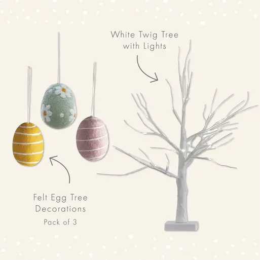 white easter egg tree